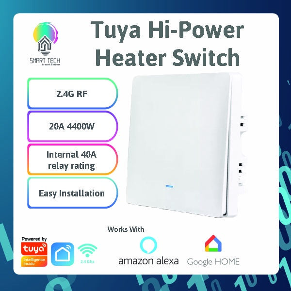 SMART TECH® Tuya Smart Heater switch 20A / Boiler Switch 4400W / High – Smart Tech By Earth & Marver